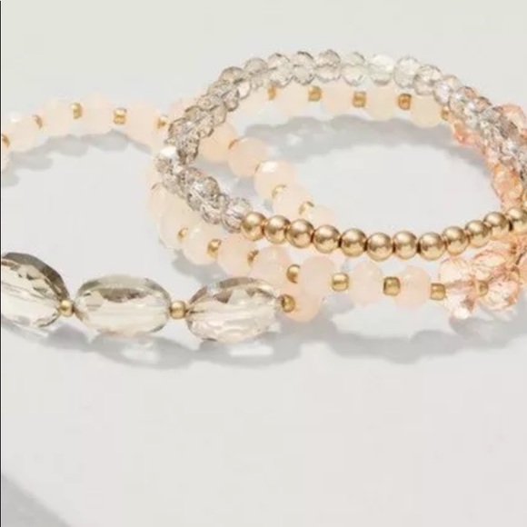 LOFT | Jewelry | Nwt Loft Mixed Bead Stretch Bracelet Set 36086 | Poshmark